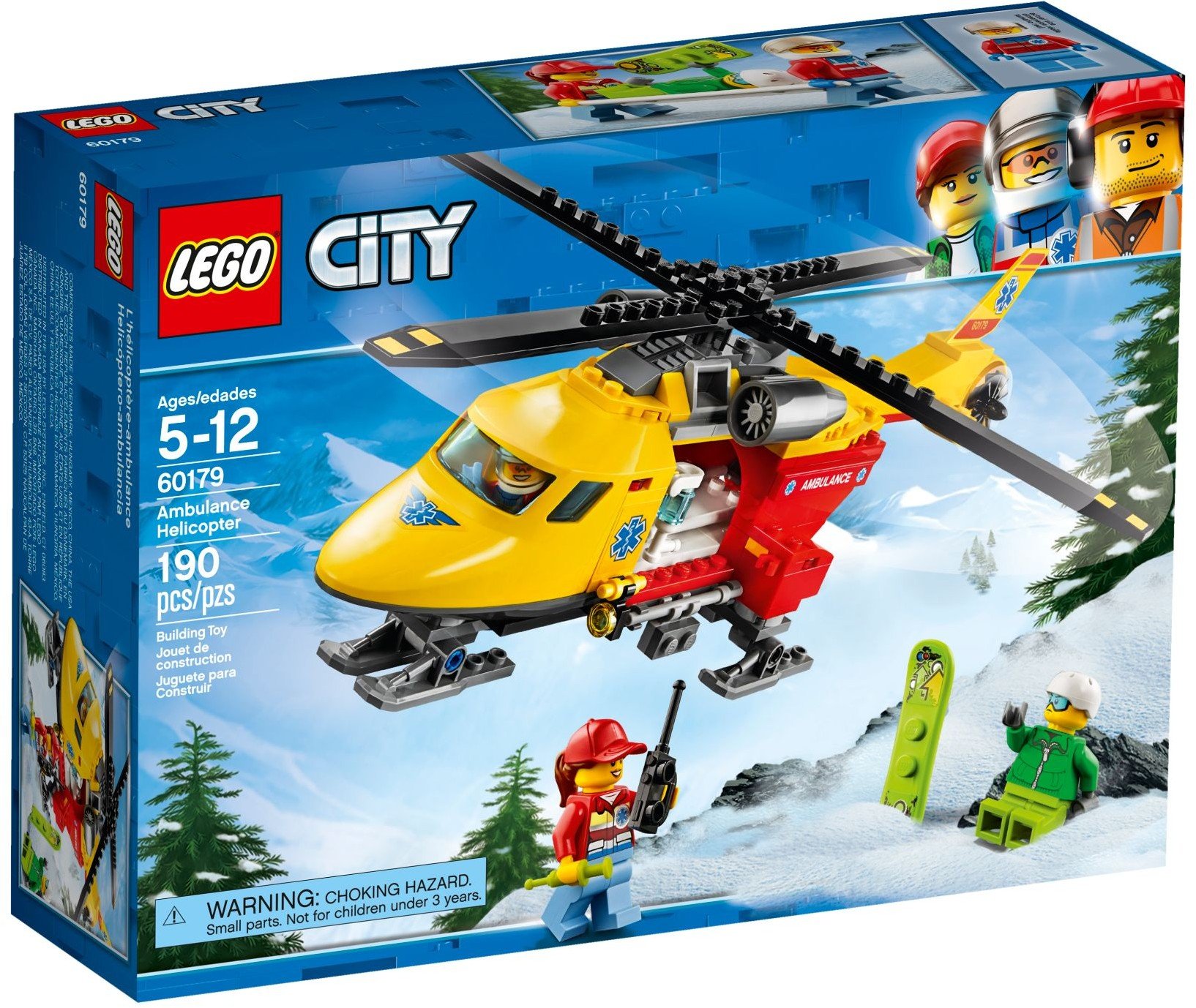 LEGO City Ambulance Helicopter 60179 Building Kit, New 2019 (190 Pieces)