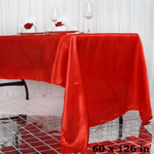 tableclothsfactory red 60x126 rectangle satin tablecloth