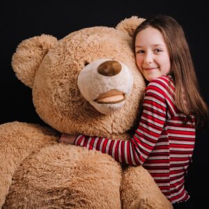 HollyHOME Teddy Bear Plush Giant Teddy Bears Stuffed Animals Teddy Bear Love Big Footprints 5 Feet Brown