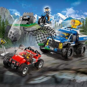 City Mountain Dirt Road Pursuit Police Building Set, Police 4x4 Toy Car & Buggy, Police Toys for Kids