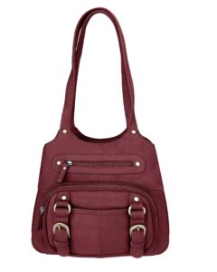 roma leathers gun concealment purse - wine