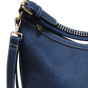 Roma Leathers Gun Concealment Purse - Vegan Leather, Convertible Multi-Purpose Strap Lockable YKK Zipper (Navy)