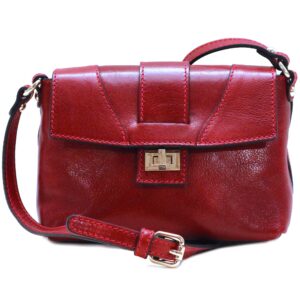 floto sapri cross body bag in red leather