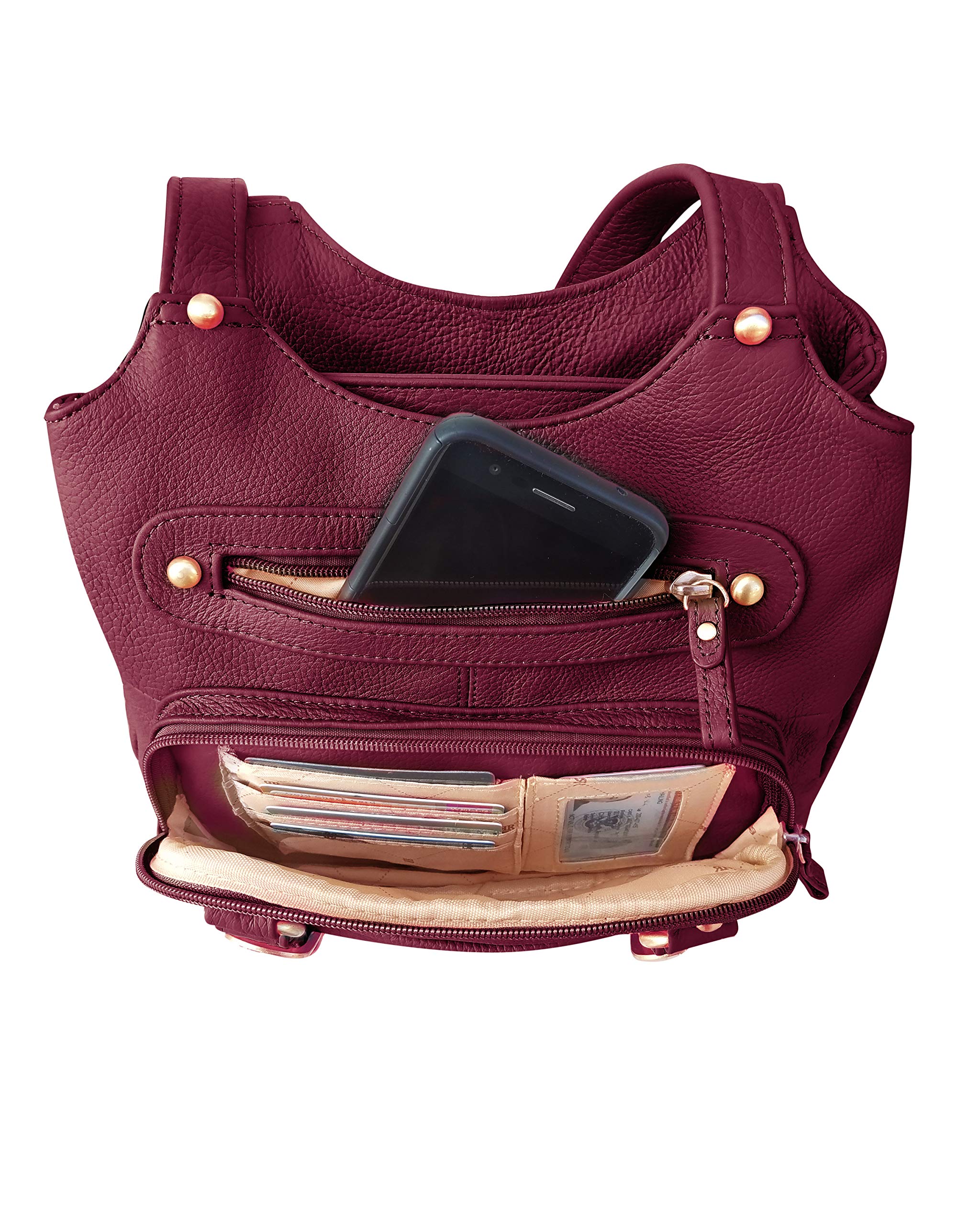 Roma Leathers Gun Concealment Purse - Wine