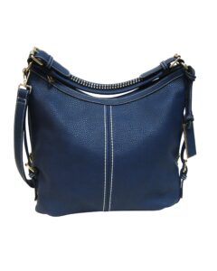 roma leathers gun concealment purse - vegan leather, convertible multi-purpose strap lockable ykk zipper (navy)