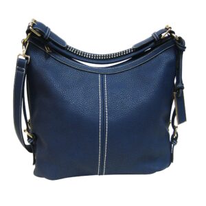 Roma Leathers Gun Concealment Purse - Vegan Leather, Convertible Multi-Purpose Strap Lockable YKK Zipper (Navy)