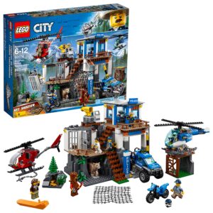 lego city mountain police headquarters 60174 building kit (663 pieces)