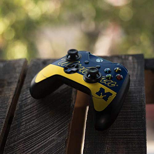 Skinit Decal Gaming Skin Compatible with Xbox One Elite Controller - Officially Licensed College University of Michigan Split Design