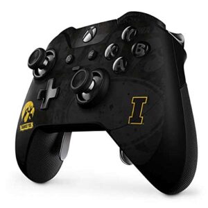 Skinit Decal Gaming Skin Compatible with Xbox One Elite Controller - Officially Licensed University of Iowa Iowa Hawkeyes Distressed Logo Design