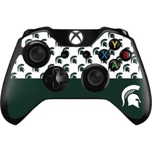 skinit decal gaming skin compatible with xbox one controller - officially licensed college michigan state university spartans msu split design