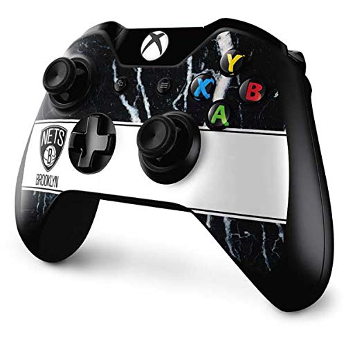 Skinit Decal Gaming Skin Compatible with Xbox One Controller - Officially Licensed NBA Brooklyn Nets Marble Design