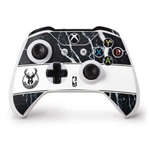 skinit decal gaming skin compatible with xbox one s controller - officially licensed nba milwaukee bucks marble design