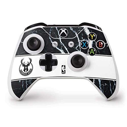 Skinit Decal Gaming Skin compatible with Xbox One S Controller - Officially Licensed NBA Milwaukee Bucks Marble Design