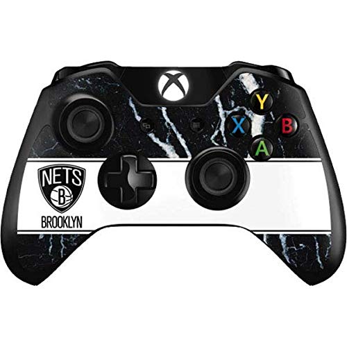 Skinit Decal Gaming Skin Compatible with Xbox One Controller - Officially Licensed NBA Brooklyn Nets Marble Design