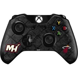 skinit decal gaming skin compatible with xbox one controller - officially licensed nba miami heat dark rust design