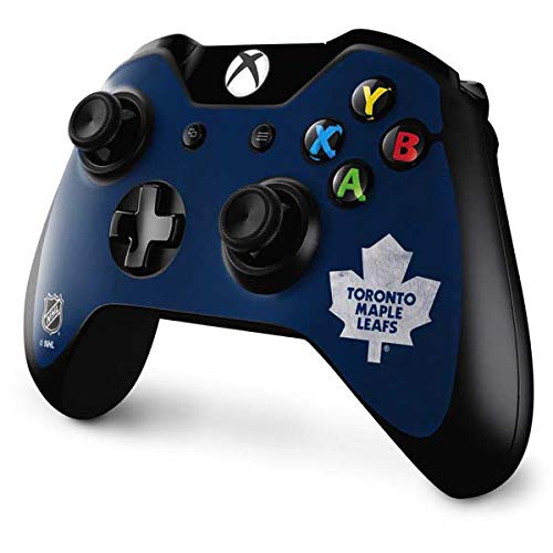 Skinit Decal Gaming Skin Compatible with Xbox One Controller - Officially Licensed NHL Toronto Maple Leafs Distressed Design