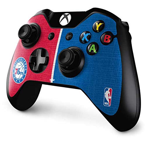 Skinit Decal Gaming Skin Compatible with Xbox One Controller - Officially Licensed NBA Philadelphia 76ers Canvas Split Design