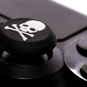 Silicone Thumb Stick Grip Cap Joystick Thumbsticks Caps Cover for PS4 Xbox One PS3 Xbox 360 PS2 Game Controllers (White Skull)