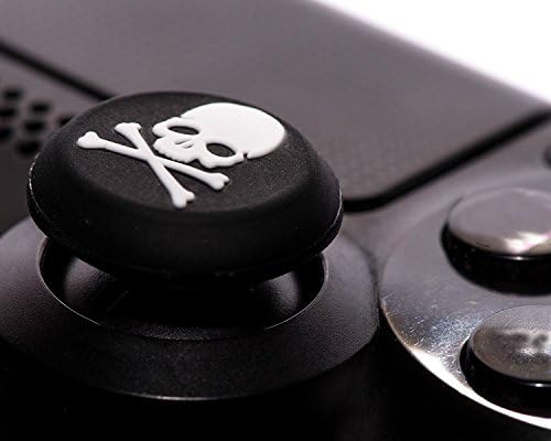 Silicone Thumb Stick Grip Cap Joystick Thumbsticks Caps Cover for PS4 Xbox One PS3 Xbox 360 PS2 Game Controllers (White Skull)