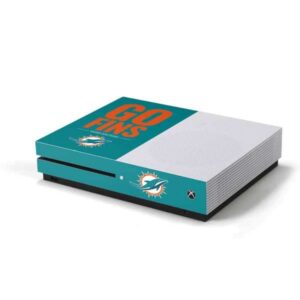 skinit decal gaming skin compatible with xbox one s console - officially licensed nfl miami dolphins team motto design