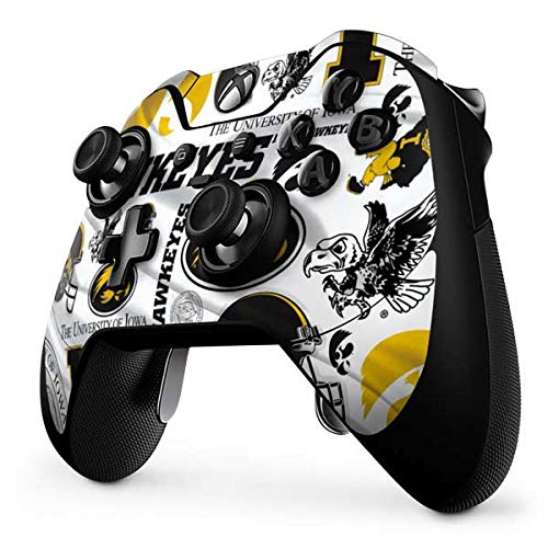 Skinit Decal Gaming Skin Compatible with Xbox One Elite Controller - Officially Licensed University of Iowa Iowa Hawkeyes Pattern Design