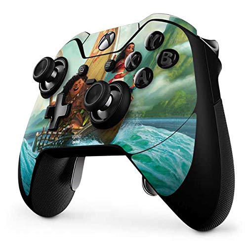 Skinit Decal Gaming Skin Compatible with Xbox One Elite Controller - Officially Licensed Disney Princess Moana and Maui Set Sail Design