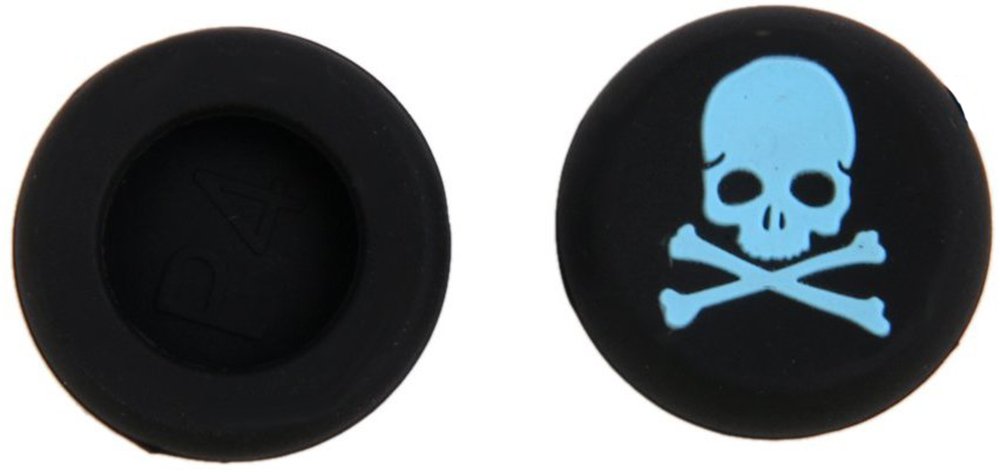 Silicone Thumb Stick Grip Cap Joystick Thumbsticks Caps Cover for PS4 Xbox One PS3 Xbox 360 PS2 Game Controllers - 4 x Blue Skull