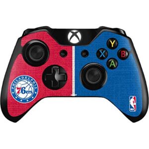 skinit decal gaming skin compatible with xbox one controller - officially licensed nba philadelphia 76ers canvas split design