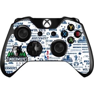 skinit decal gaming skin compatible with xbox one controller - officially licensed nba minnesota timberwolves historic blast design