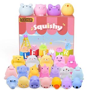 leehur squishies squishy toy 20pcs party favors for kids mochi squishy toy moji kids mini kawaii squishies mochi stress reliever anxiety toys easter basket stuffers fillers goodie bag stuffers