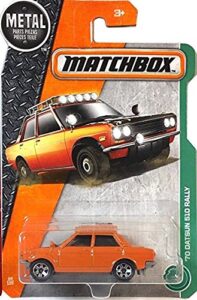 matchbox 2017 mbx explorers '70 datsun 510 rally 94/125, orange