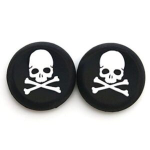 silicone thumb stick grip cap joystick thumbsticks caps cover for ps4 xbox one ps3 xbox 360 ps2 game controllers (white skull)