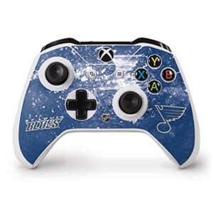 skinit decal gaming skin compatible with xbox one s controller - officially licensed nhl st. louis blues frozen design