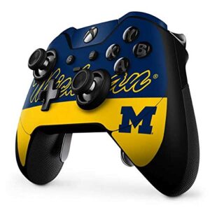 Skinit Decal Gaming Skin Compatible with Xbox One Elite Controller - Officially Licensed College University of Michigan Split Design