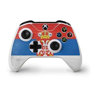 skinit decal gaming skin compatible with xbox one s controller - originally designed serbia flag distressed design