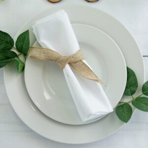 tableclothsfactory 20x20 white wholesale polyester linen napkins for wedding birthday party tableware - 5 pcs