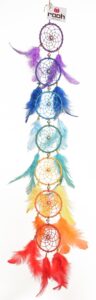 rooh dream catcher ~rainbow drops ~ handmade mandala hangings for positivity (can be used as home dÃcor accents, wall hangings, garden, car, outdoor, bedroom, key chain) (rainbow) â€¦ (small)