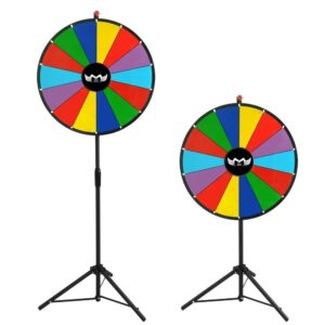 megabrand 24" color prize wheel fortune w folding tripod floor stand carnival spinning game