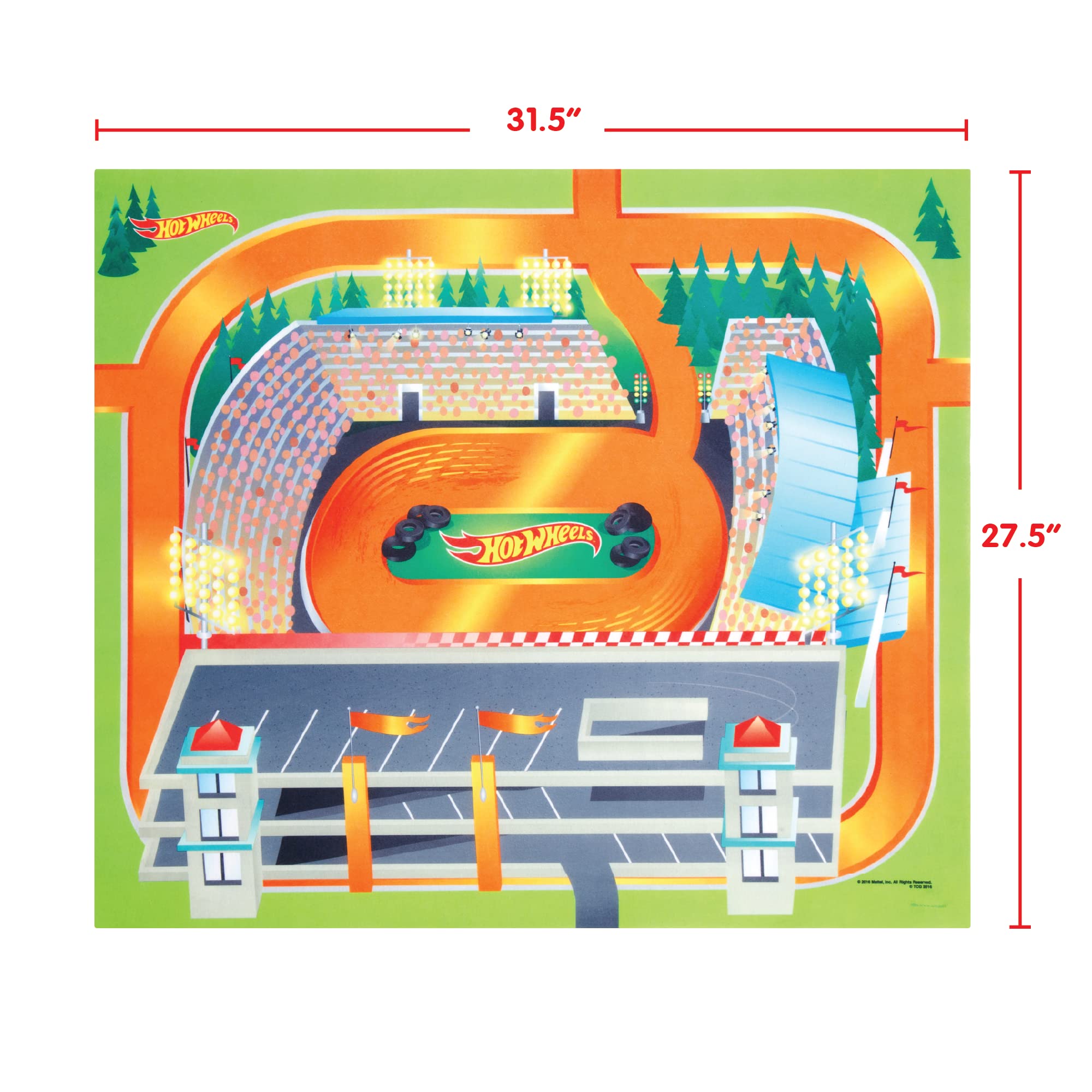 Hot Wheels Felt Mega Playmat with Vehicle