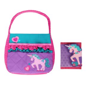 stephen joseph girls quilted unicorn purse and wallet