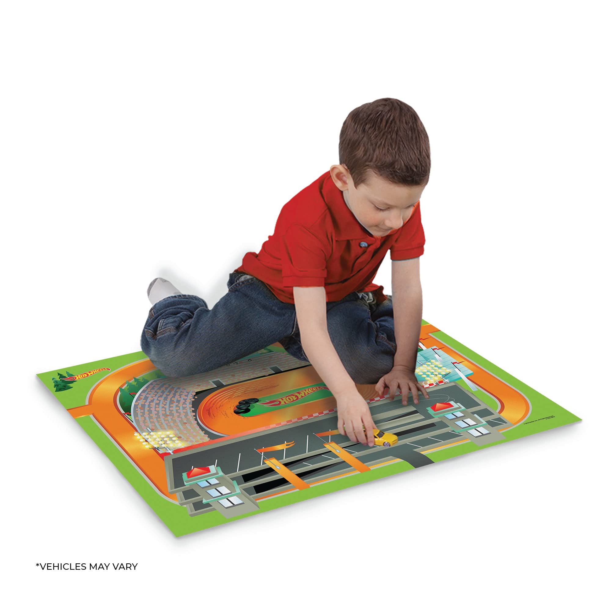 Hot Wheels Felt Mega Playmat with Vehicle