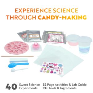 Playz Edible Candy Making Science Kit for Kids Ages 8-12 Years Old - Food Science Chemistry Kid Science Kit with 40 Experiments to Make Your Own Chocolates, Educational Science Kits for Boy & Girls