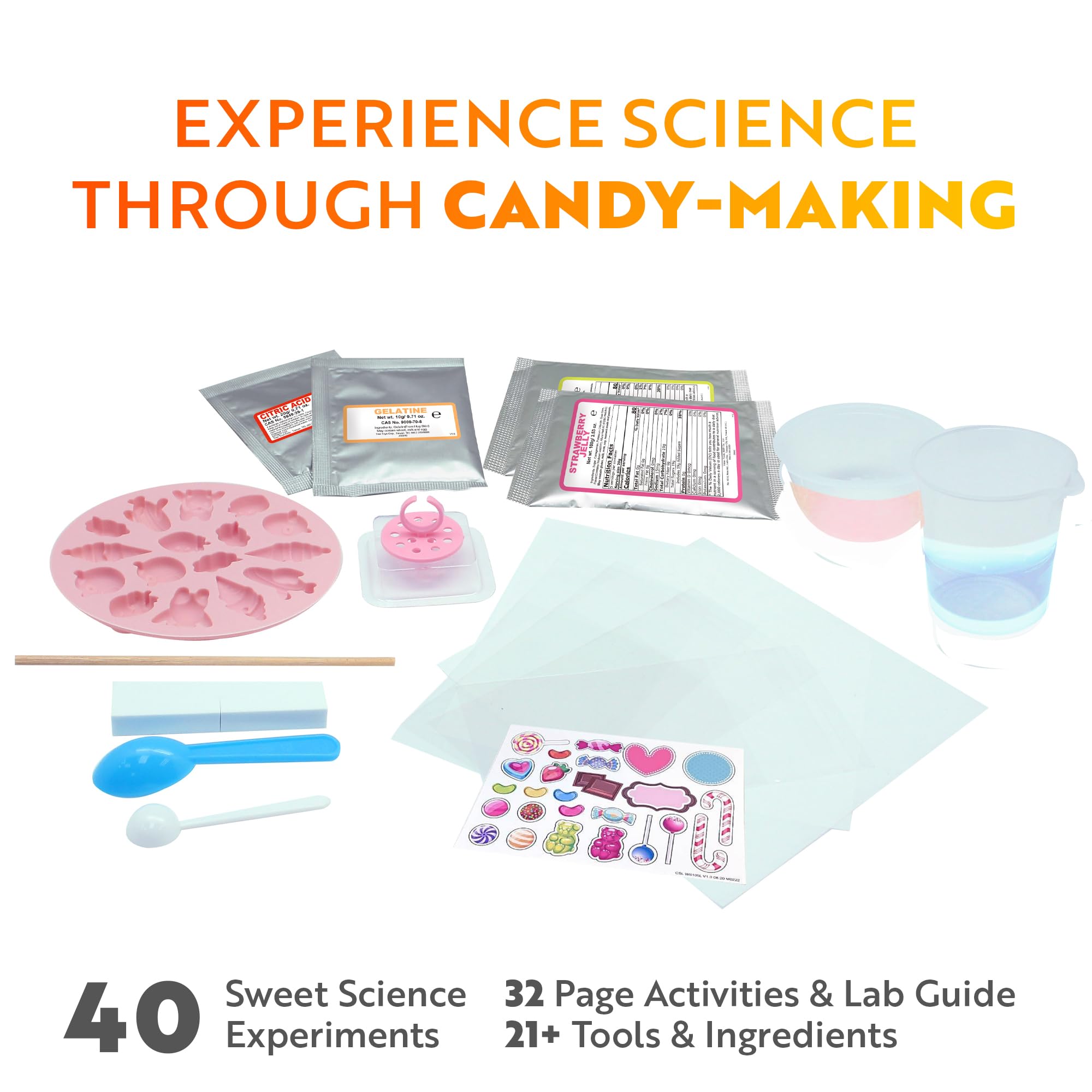 Playz Edible Candy Making Science Kit for Kids Ages 8-12 Years Old - Food Science Chemistry Kid Science Kit with 40 Experiments to Make Your Own Chocolates, Educational Science Kits for Boy & Girls