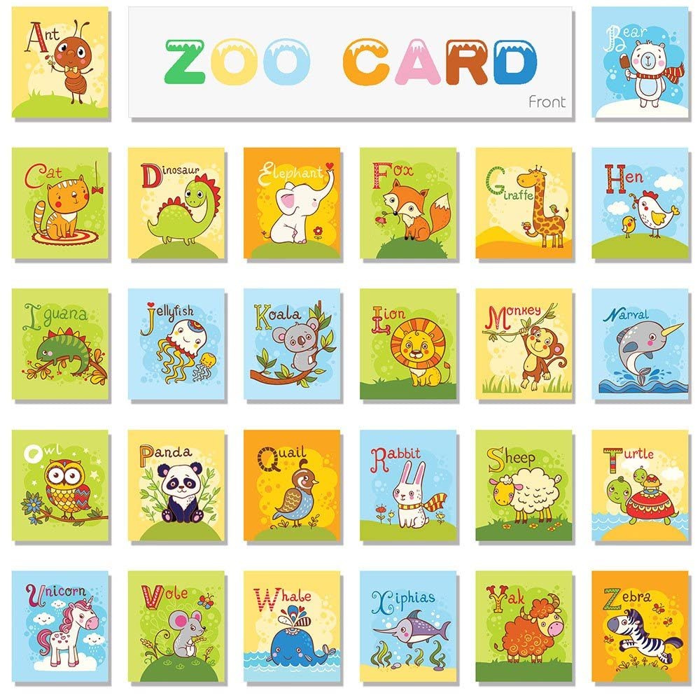 TEYTOY Baby Toy Zoo Series 26pcs Soft Alphabet Cards with Cloth Bag for Over 0 Years