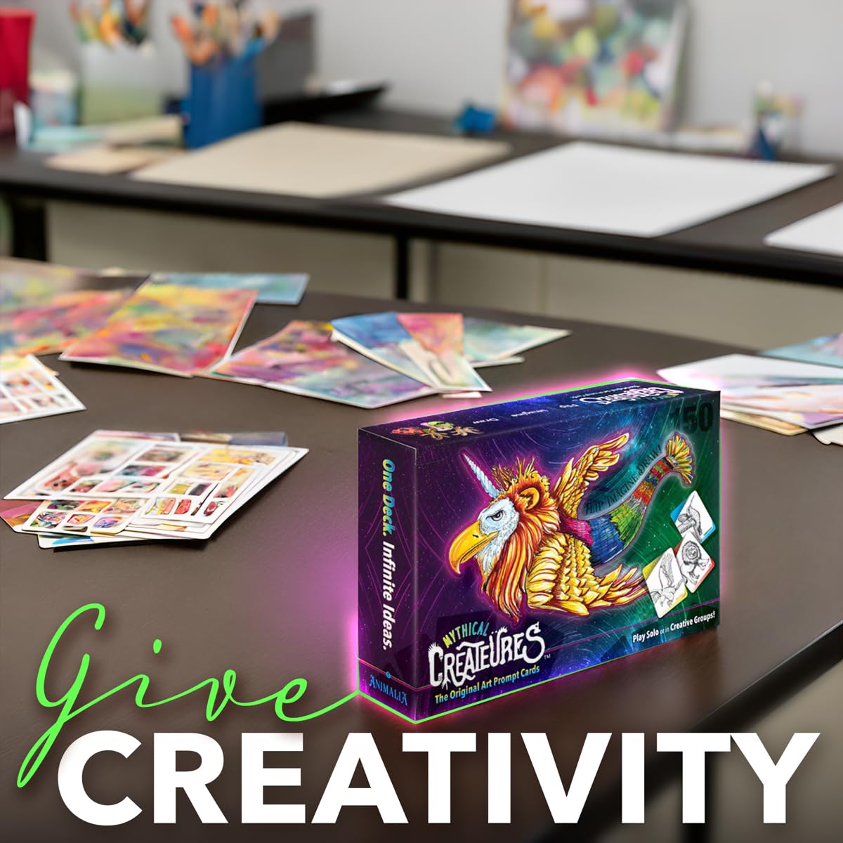 Mythical Creatures Drawing Games for Kids Mashup Animals Art Ideas. 150 Prompt Cards, Endless Ideas. Creative Gift for Tweens, Teens + Family Fun Night for Artsy Imaginations!