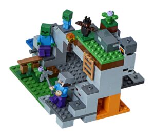 lego minecraft the zombie cave 21141 building kit with popular minecraft characters steve and zombie figure, separate tnt toy, coal and more for creative play for 84 months to 168 months (241 pieces)