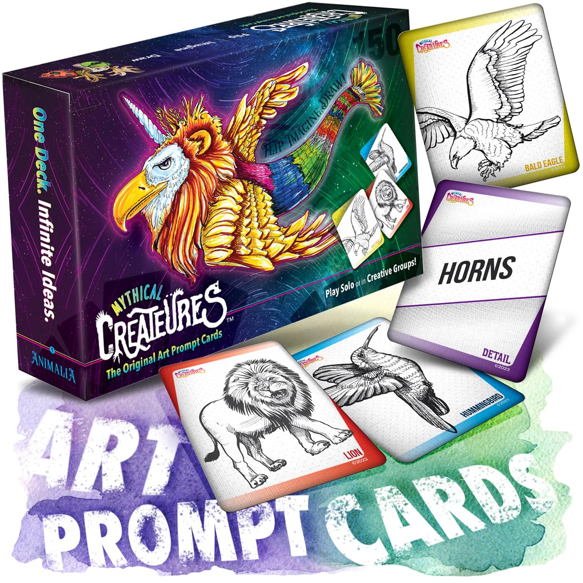 Mythical Creatures Drawing Games for Kids Mashup Animals Art Ideas. 150 Prompt Cards, Endless Ideas. Creative Gift for Tweens, Teens + Family Fun Night for Artsy Imaginations!