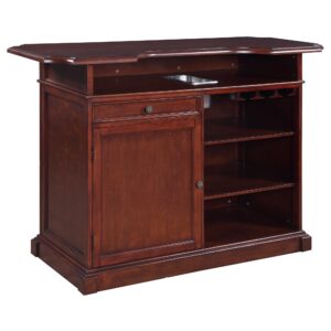 hathaway ridgeline 5' home bar set with storage mahogany