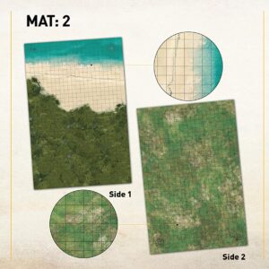 Melee Mats DND Map Starter Kit for Dungeons & Dragons Game - 24” x 36" 3 Pack Double Sided, Wet/Dry Erase Battle Terrain Grid - Ultimate Tabletop Board Gaming Experience with Accessories