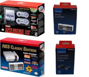 nintendo snes and nes classic mini console bundle